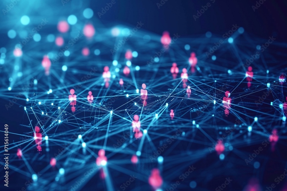 Connecting people on the internet, nodes transforming. Social network ...