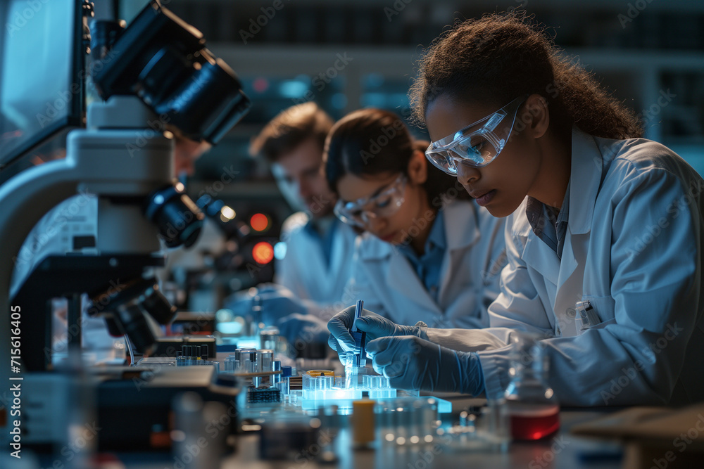 Diverse Team of Scientists Working in the Lab. Generative AI image ...