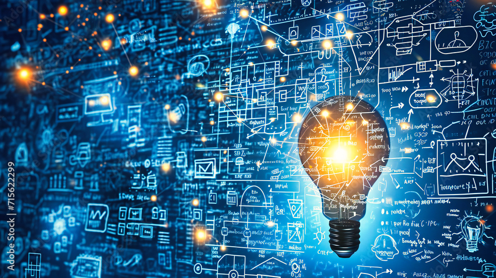 Innovative Light Bulb Concept: Abstract illustration of a bright light ...