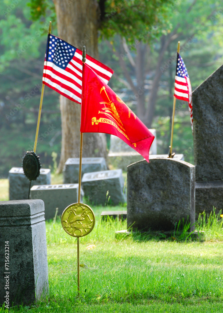 Ballston Spa, NY - USA: Fallen Firefighter memorial in cemetery with ...