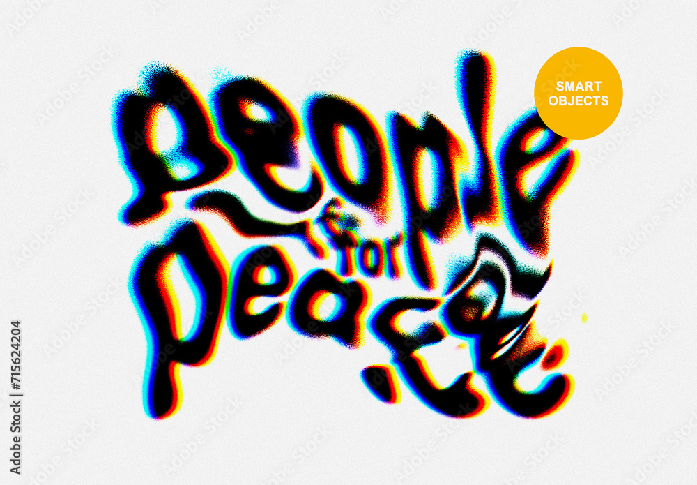 Liquid Distortion Glitch Screen Text Effect Mockup Bundle Stock ...