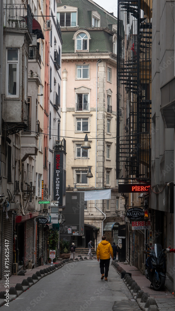 Istanbul, Turkey, Jan.15, 2023 Historical buildings and streets of ...