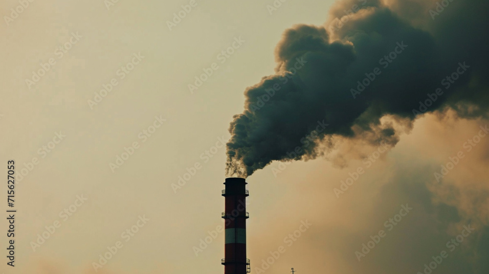 Cinemagraph Smoke Stack Air Pollution From Factory. Global warming ...