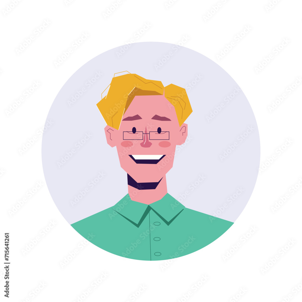 Avatar of office worker in the cartoon style. This office man's avatar ...
