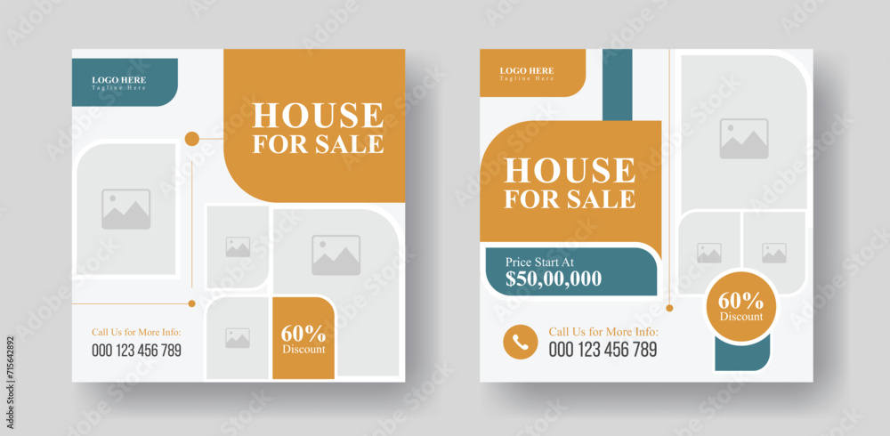 Elegant house sale social media post layout design for real estate ...