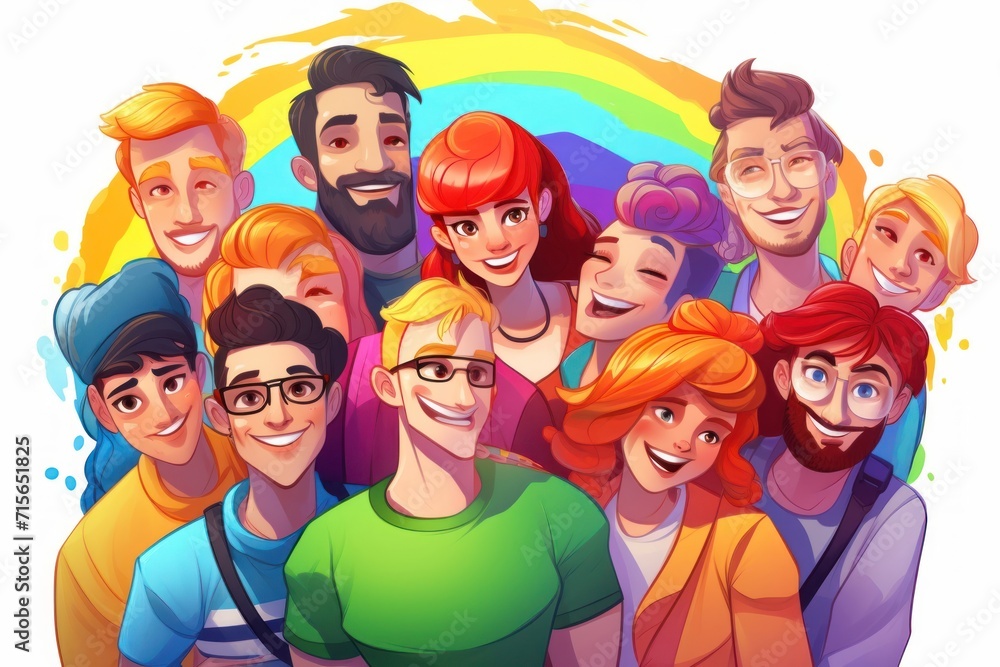 Diversity in Society concept. LGBT and LGBTQ rainbow in bright design ...