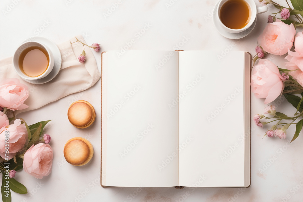 Pastry style border design with an open recipe book placed in the ...