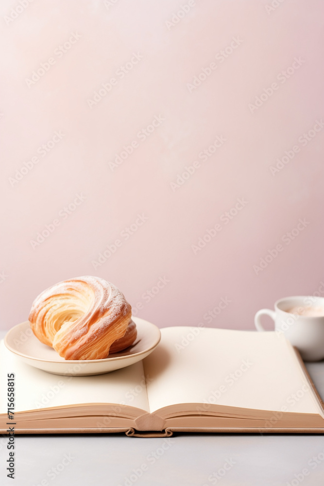 Pastry style border design with an open recipe book placed in the ...