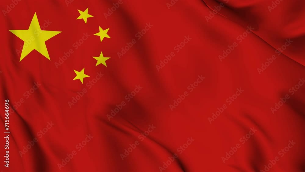 China flag seamless loop animation. The National flag of Chine 4k High ...