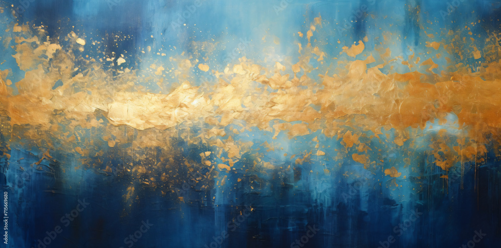 golden glitter background, in the style of dark indigo and light beige ...