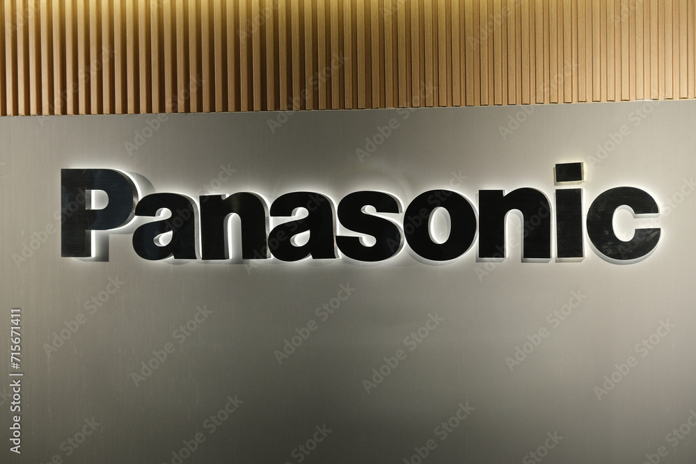 Shanghai,China-Jan.20th 2024: Panasonic Corporation brand logo sign ...