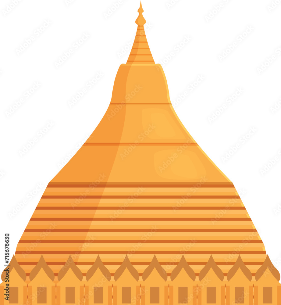 Myanmar temple icon cartoon vector. Patriotic poster. Ribbon sign ...