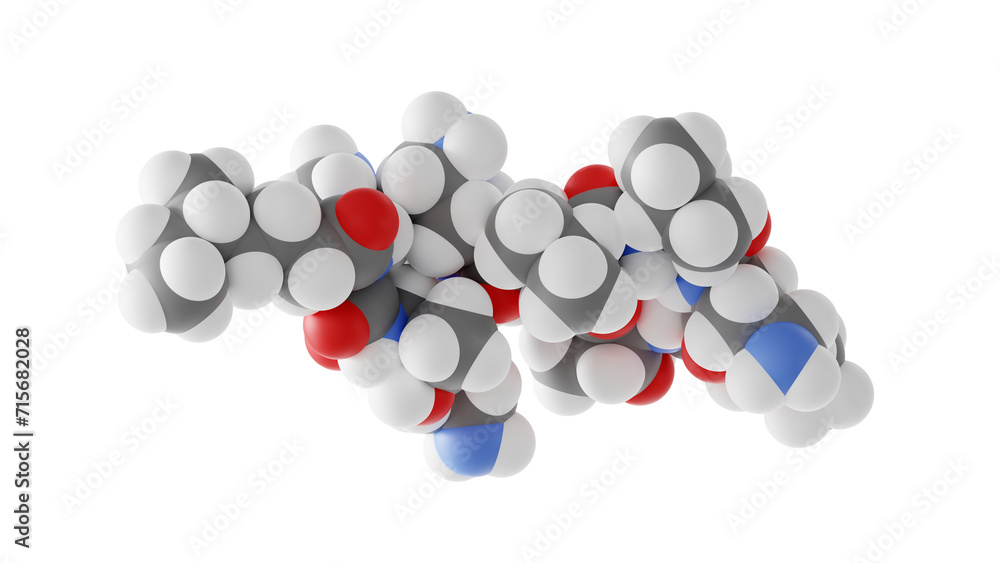 colistin molecule, polymyxin e, molecular structure, isolated 3d model ...