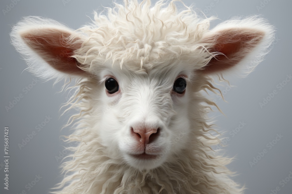 A majestic mammal with a soft white coat, the goat's curious snout and ...