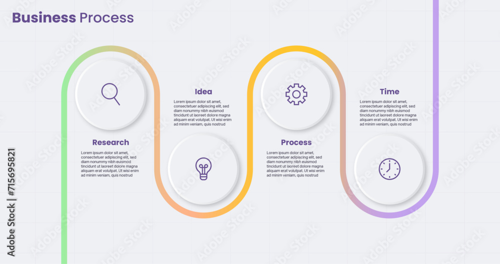 Infographic roadmap diagram template for 4 step business process ...