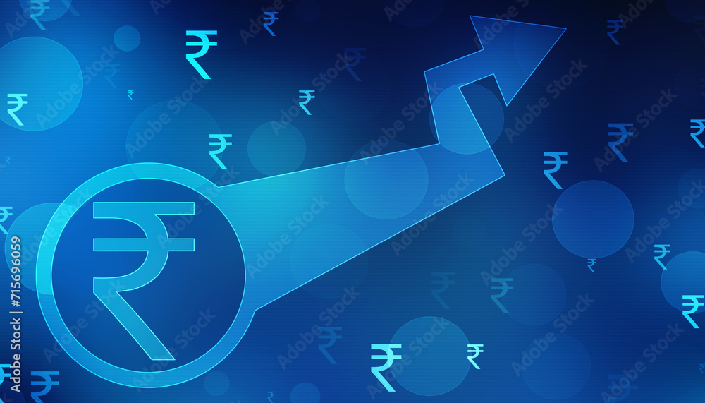 Growth of Indian stock market, Stock market graph. Abstract finance ...