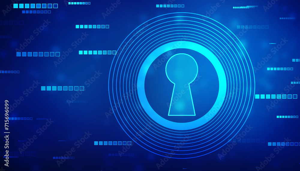 Lock Key Hole on digital screen,cyber security concept background. Data ...