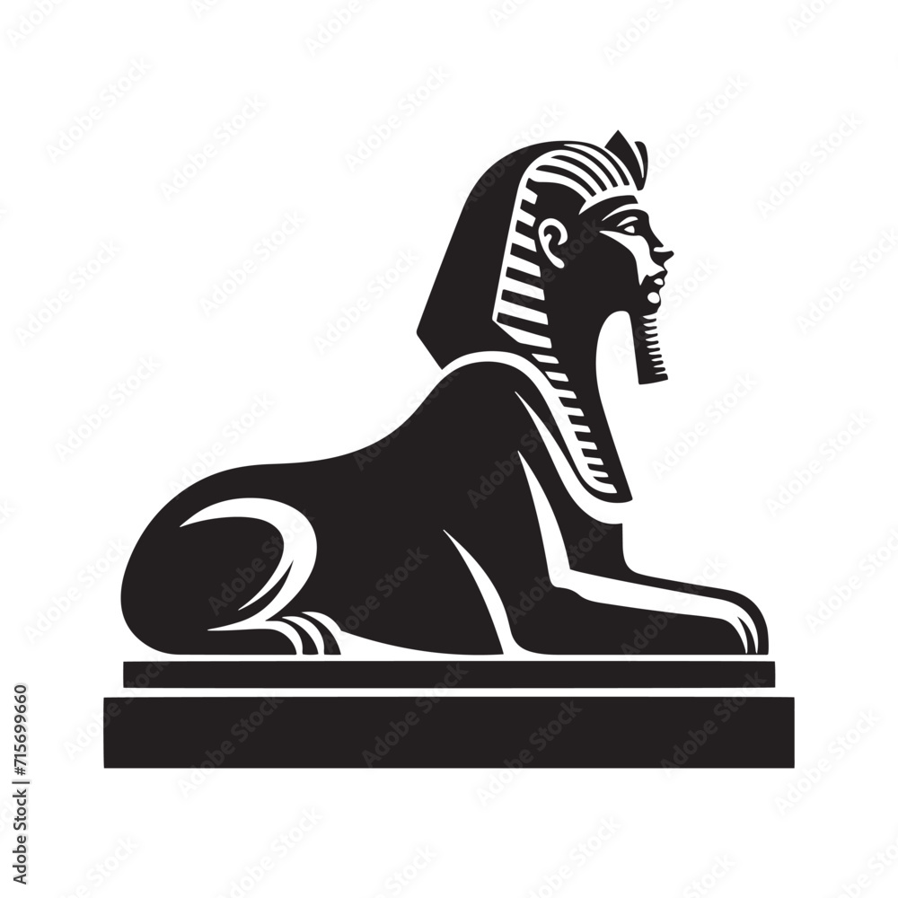 Sphinx Shadows: Sphinx Silhouette - Great Sphinx of Giza Vector - Egypt Silhouette Conjuring the ...