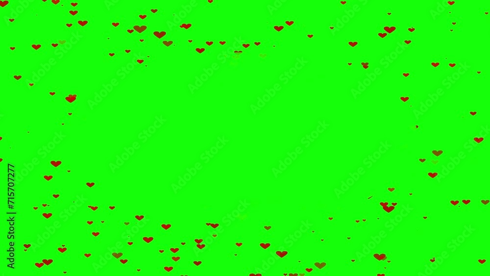 Particle effect material with pink hearts facing outward (green screen ...