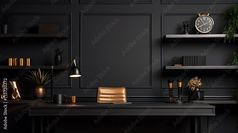 Luxury Office Background, Luxury Home Office Background, A black and ...