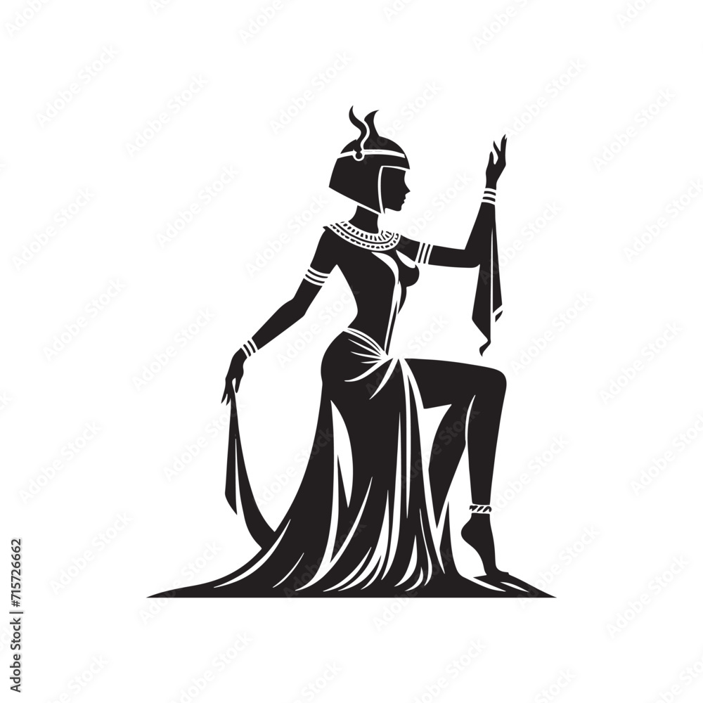 Grandeur's Glow: Cleopatra Silhouette Series Radiating the Golden Glow ...