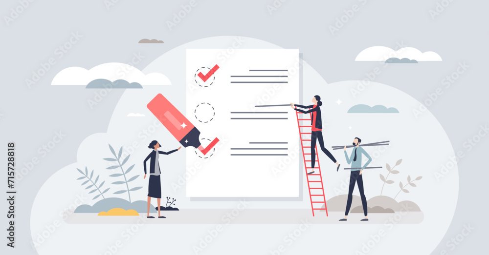 To do list as checklist with work agenda and tasks tiny person concept ...