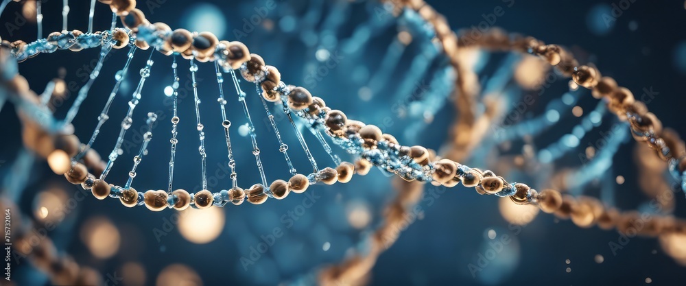 Blue DNA strand molecular structure model, DNA strands background. Double helix structure Stock ...