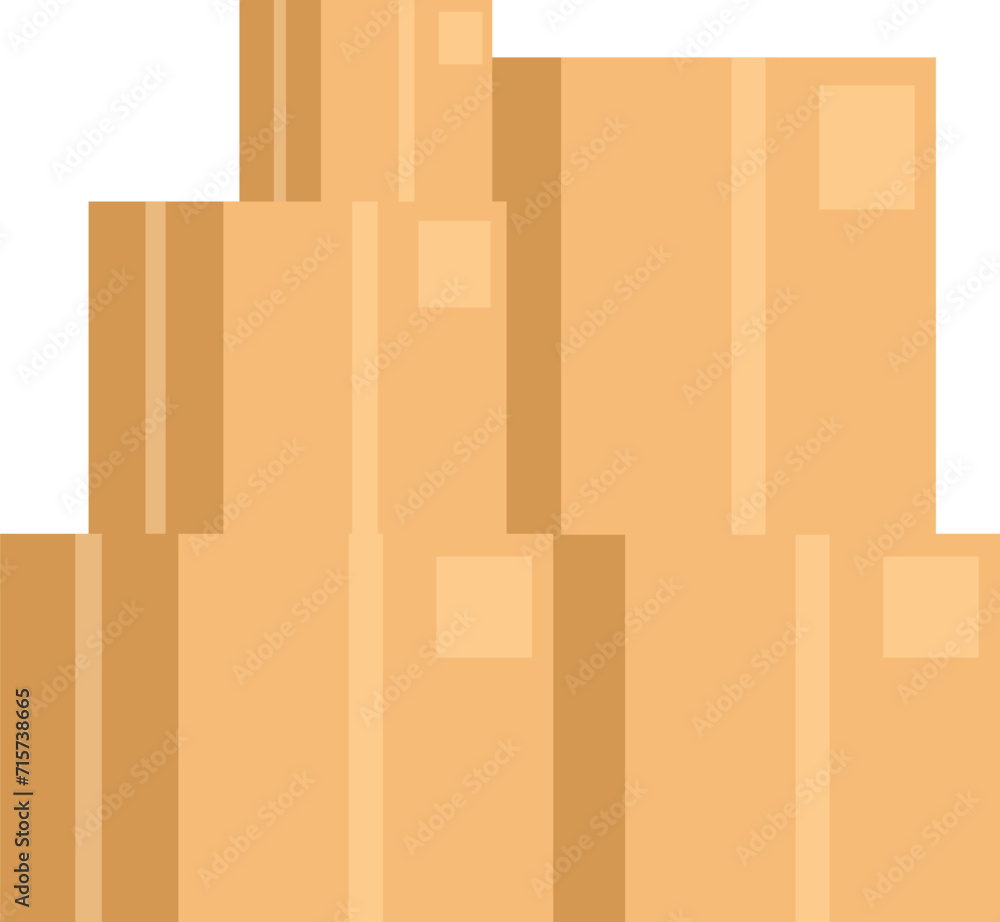 Parcel carton stack icon cartoon vector. Mail man. Moving cargo Stock ...