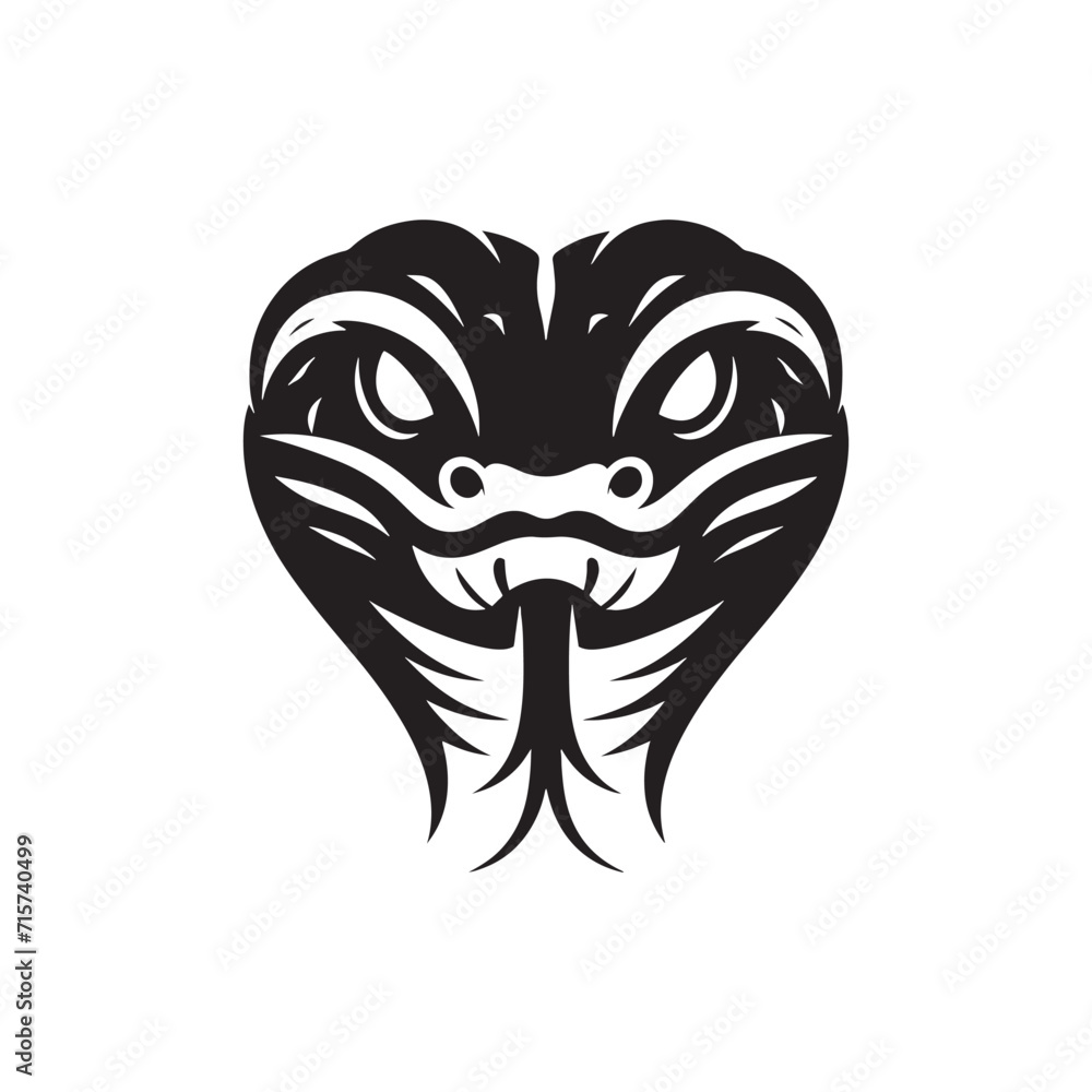 Vecteur Stock Radiant Coil: A Collection of Snake Face Silhouettes ...