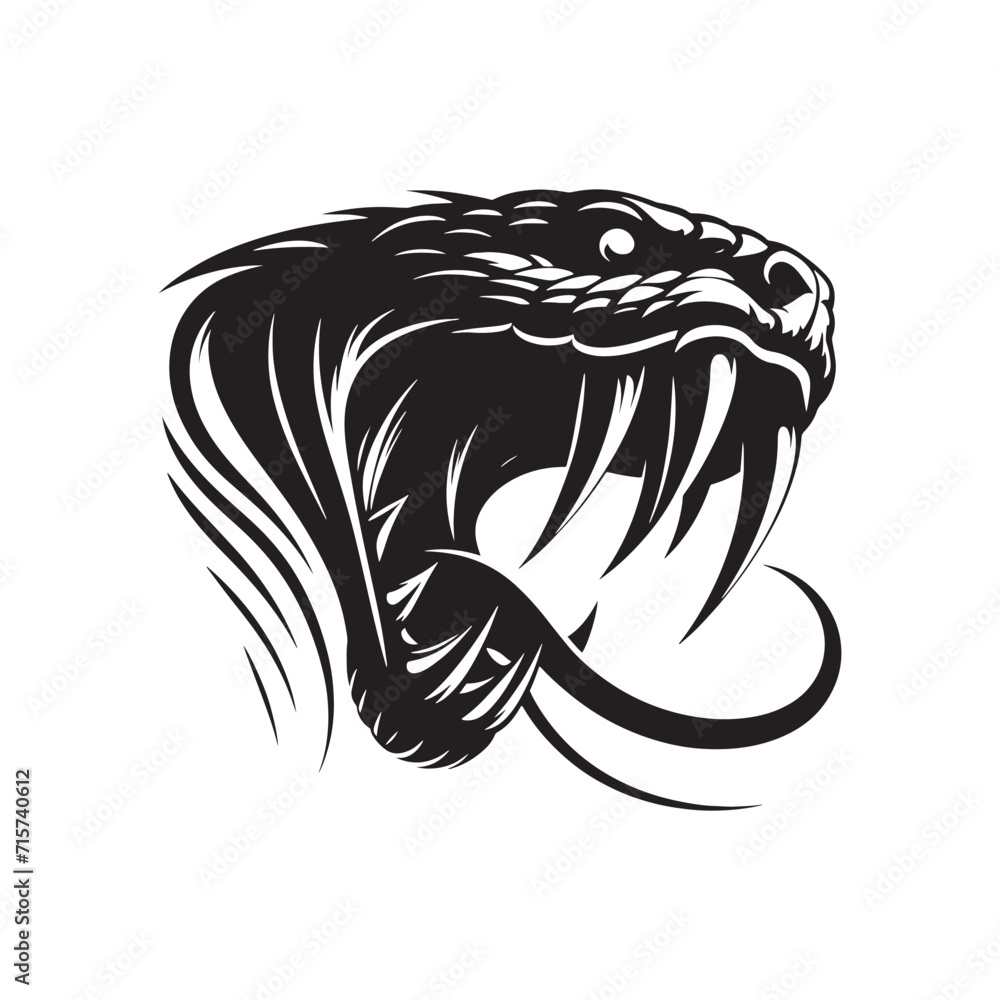 Whirls of the Viper: Snake Face Silhouette Series Depicting the ...
