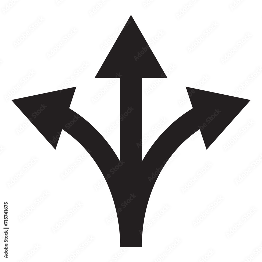 way direction arrow sign. three arrow, way sign, road direction icon ... way direction arrow sign. three arrow, way sign, road direction icon ...