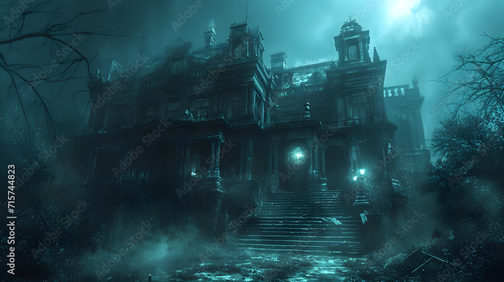 This haunted mansion features eerie architecture, ghostly apparitions ...