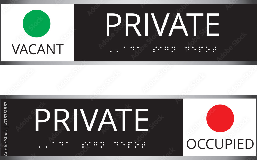 Etiqueta con símbolo de libre y ocupado en braille. Vector Stock Vector ...