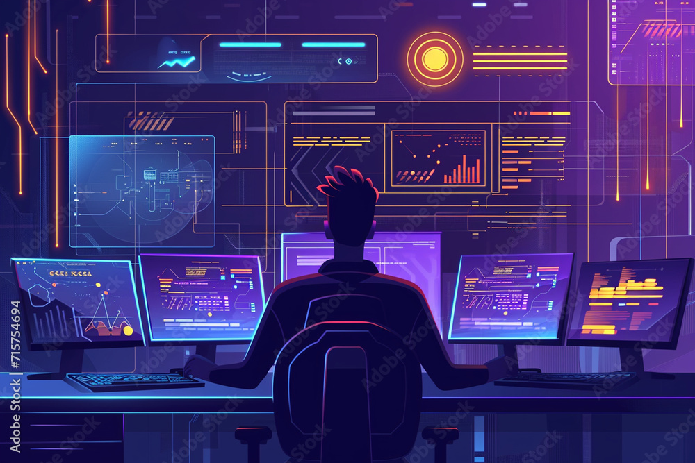 A conceptual image of AI being used for security in software ...