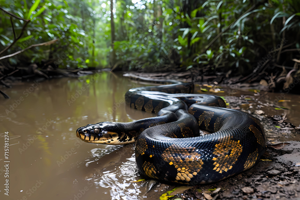 Anaconda - South America - A large, aquatic snake species known for its ...