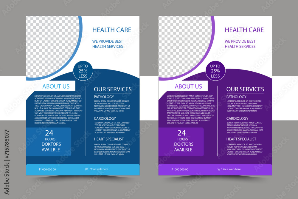 Corporate healthcare and medical cove a4 flyer design template for ...