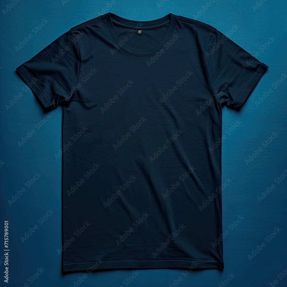 Plain navy blue t-shirt mock up Stock Photo | Adobe Stock
