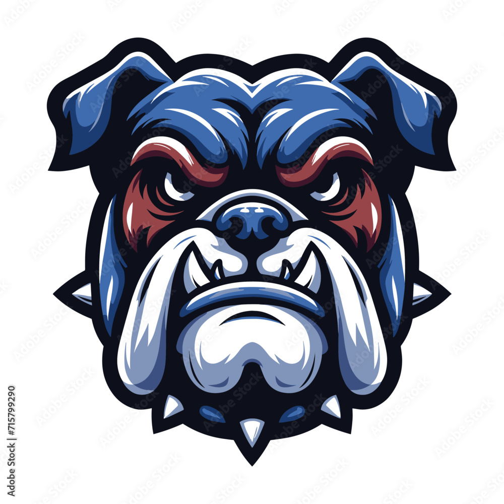 brave animal bulldog head face mascot design vector illustration, logo ...