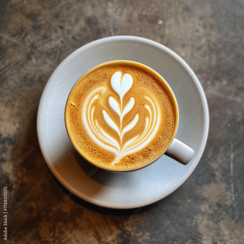 Flat white, velvety microfoam over a double shot of espresso Stock ...