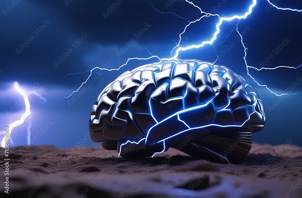 A Brain caught in the storm giving off lightning- Brain Storming ...