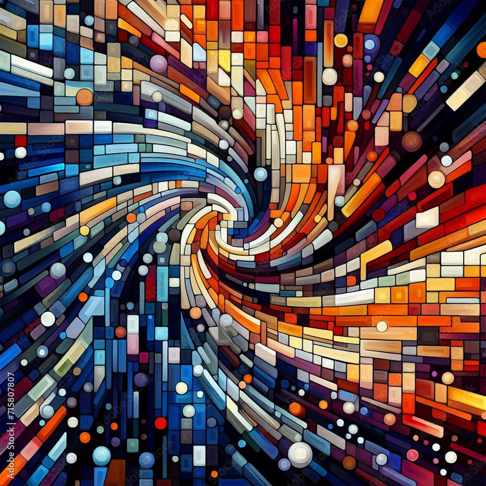 Create a pixelated abstract background that seamlessly merges ...