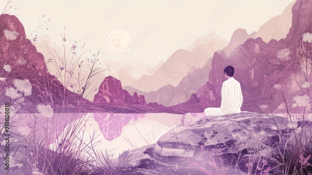 Meditation and Inner Peace: Tranquil Landscapes and Meditative Poses ...