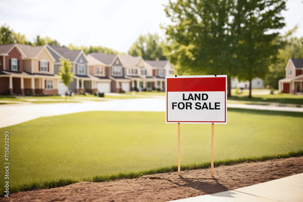 For Sale Sign on a Lawn in Front of a Modern House with Traditional ...