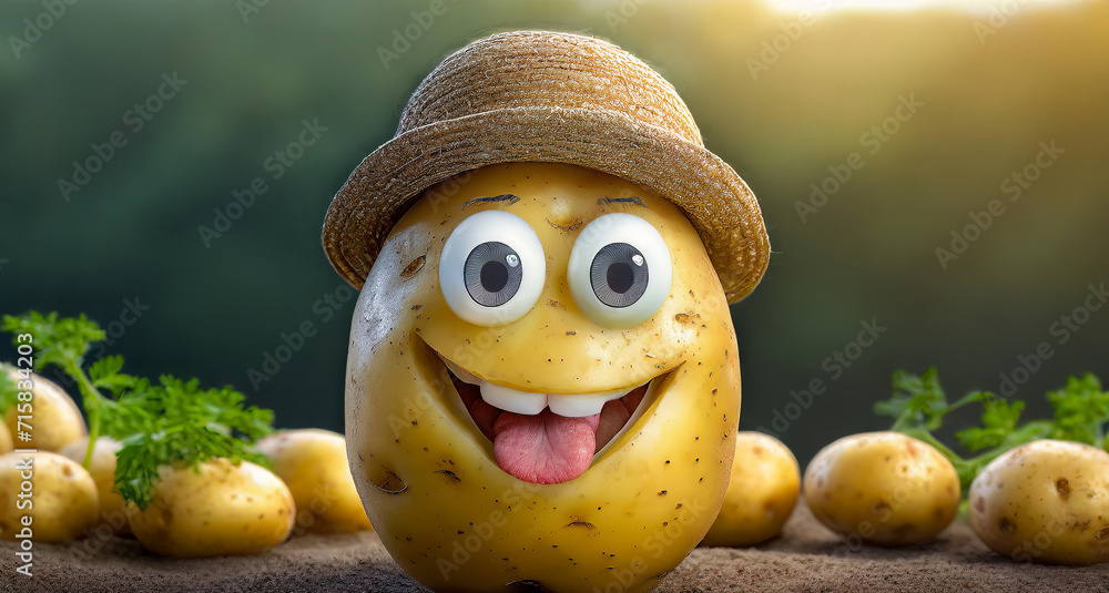 Generated imageA humorous and playful depiction of a potato that will ...