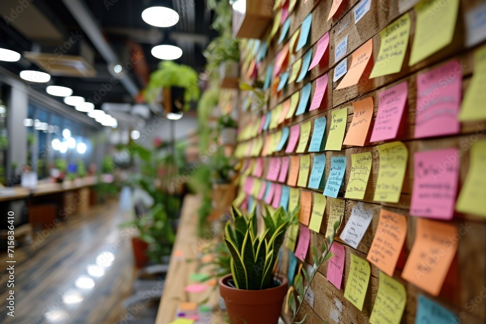 Color-coded productivity: The office wall is a testament to the team's ...