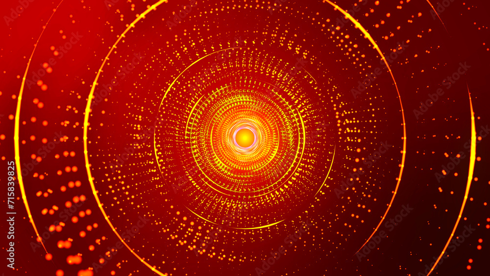 Abstract digital background. Big data visualization. Circular rotations ...
