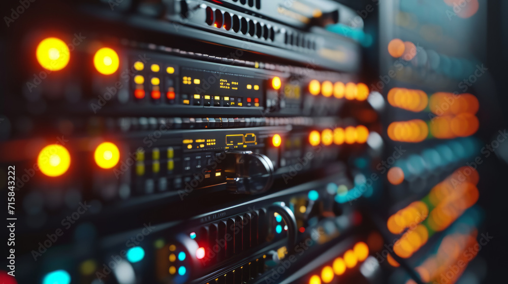 Data center and network devices in high performance operation Stock ...