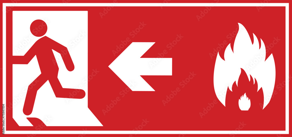 Emergency fire exit sign, Emergency sign, Emergency exit, Emergency ...