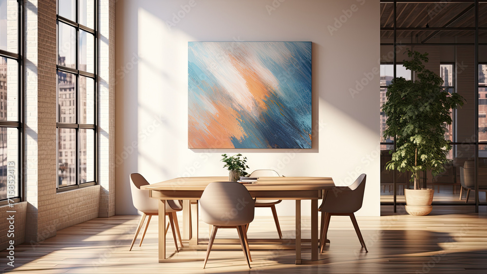 Scenic small office room background or backdrop for online ...