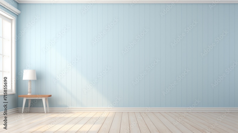 Clean and simple blue wall empty room background or backdrop for online ...